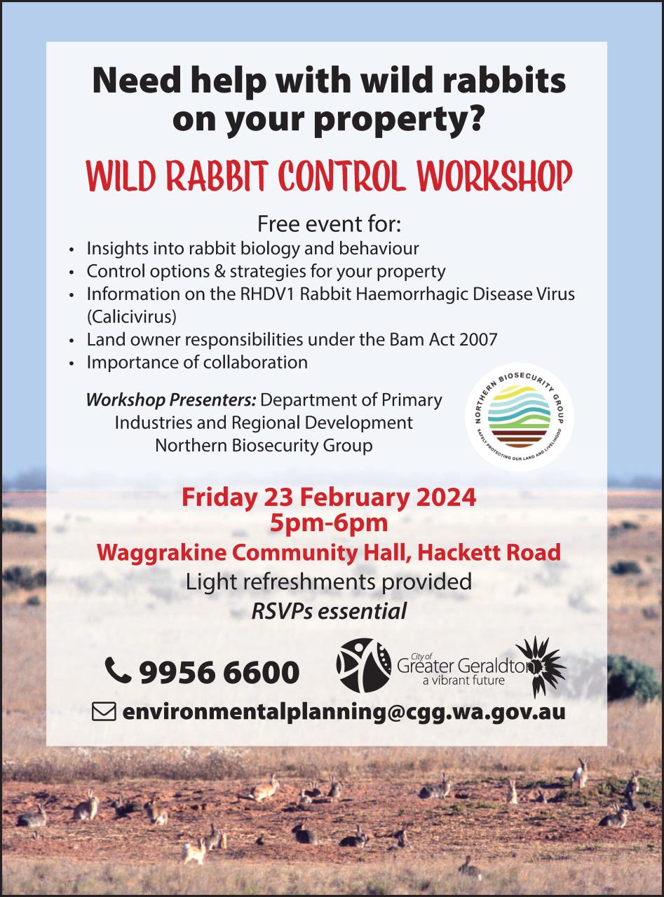 Wild Rabbit Control Workshop » City of Greater Geraldton