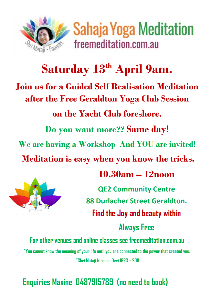 Sahaja Yoga Meditation » City of Greater Geraldton