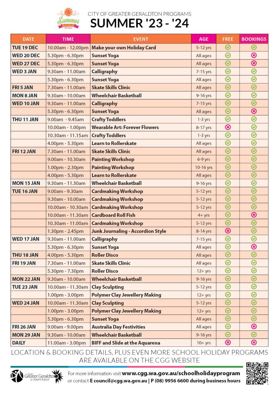 School Holiday Program » City of Greater Geraldton